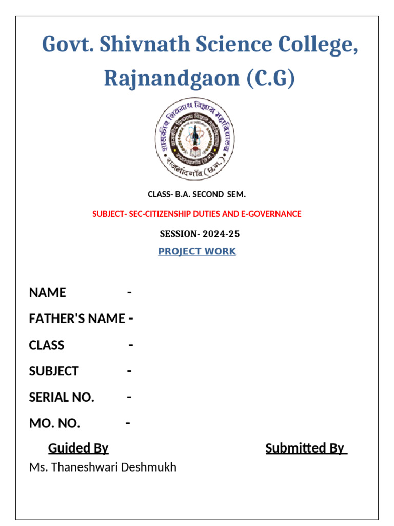 Firts Page Project Work TH | PDF
