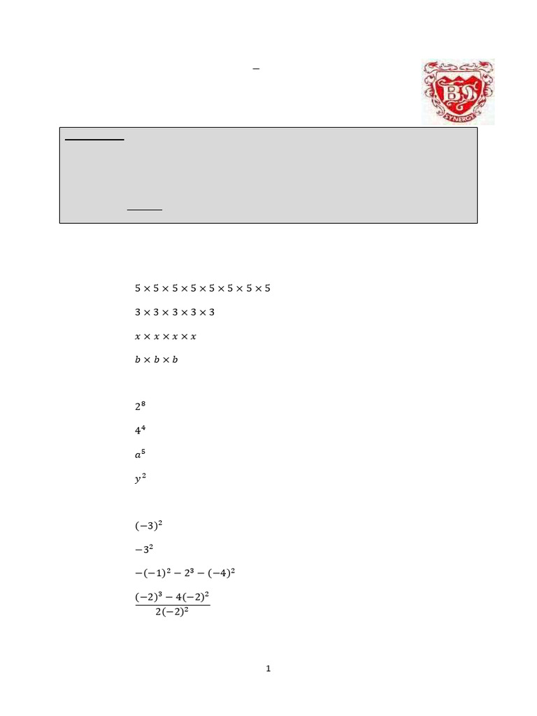 Algebra Revision Worksheets for Grade 9 | PDF | Equations | Numbers