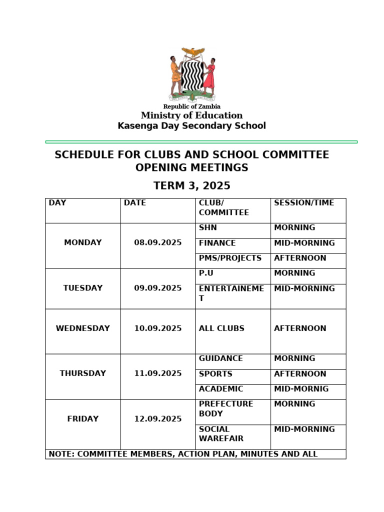 Club and Committee Meetings | PDF