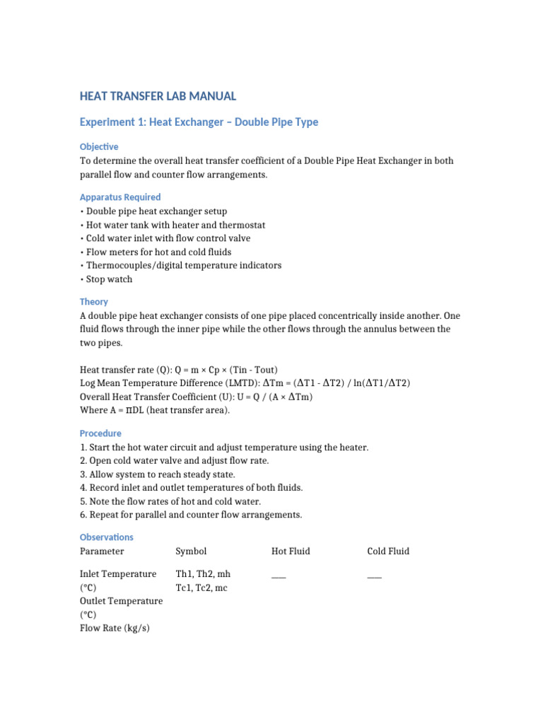 Heat and Mass Transfer Lab Manual | PDF | Absorbance | Spectrophotometry