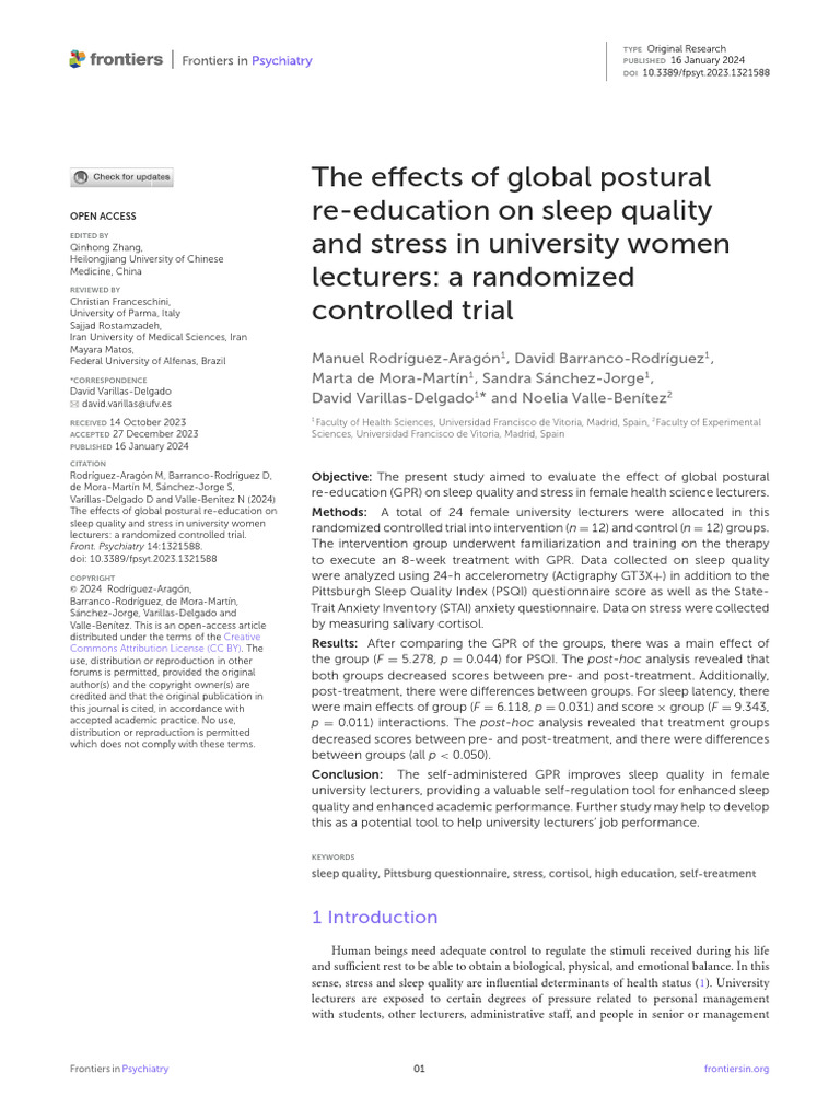 Posture and Sleep Quality | PDF