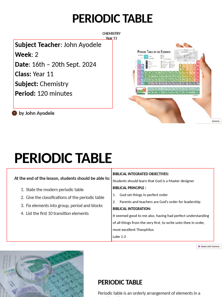 Periodic-Table Chem Yr11 | PDF | Periodic Table | Transition Metals