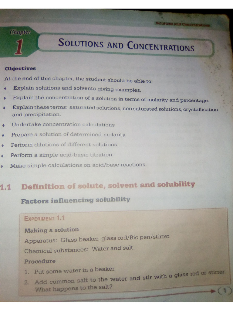 Notes About Solutions and Concentration Book Three | PDF