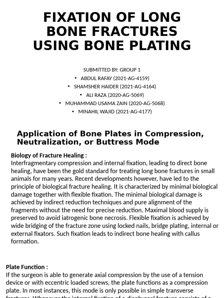 Long Bone Fracture Fixation Techniques | PDF | Anatomical Terms Of ...