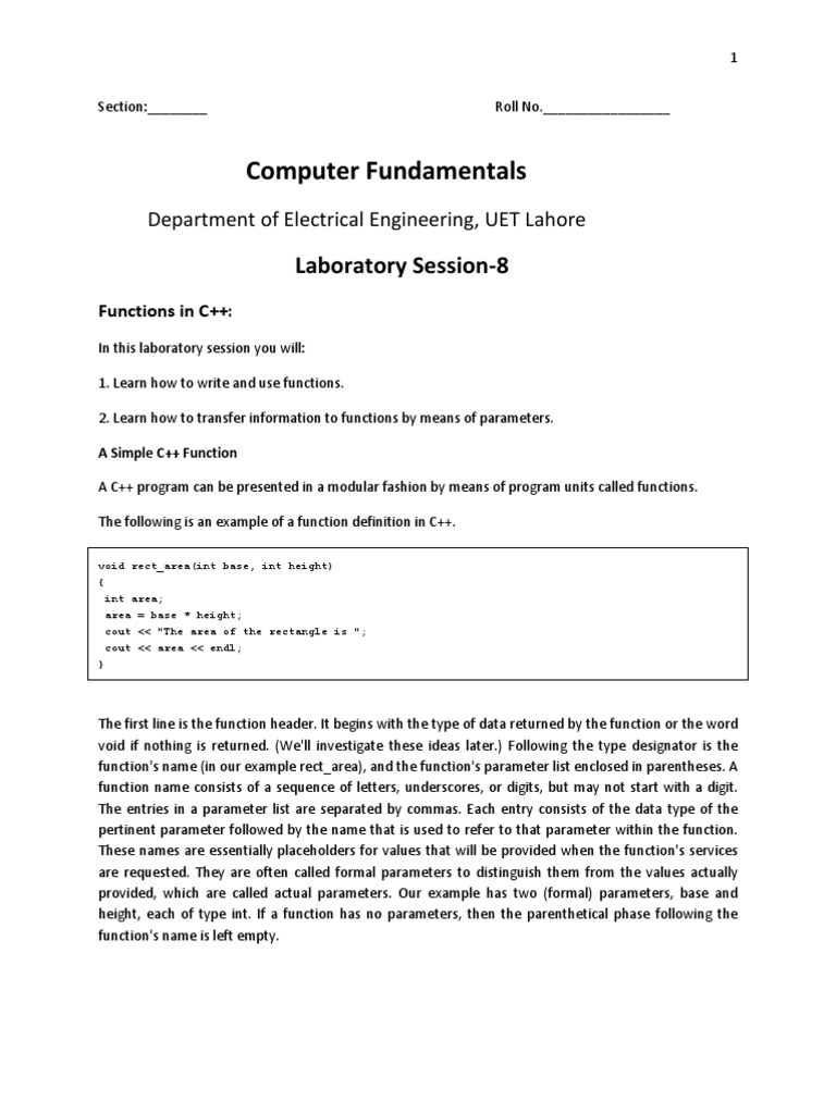 Lab Session 8 Pdf Subroutine Parameter Computer Programming 