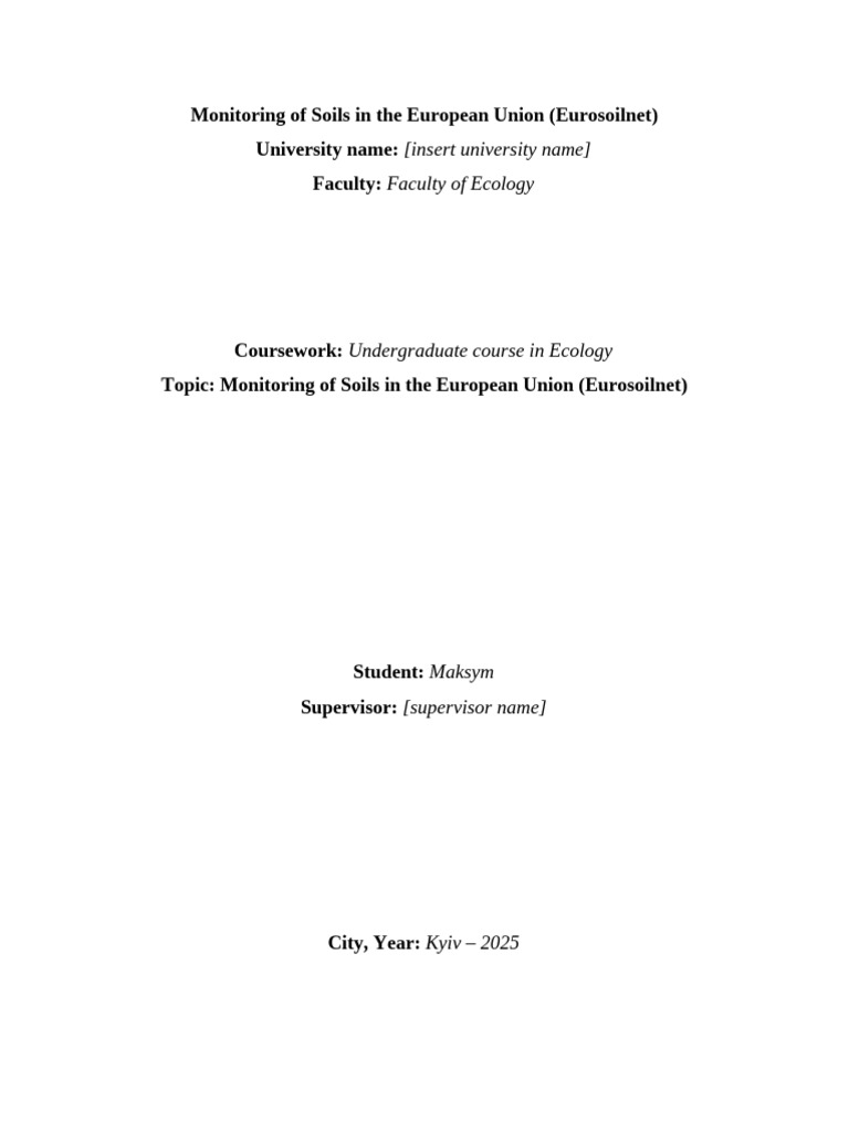 Monitoring of Soils in The European Union (Eurosoilnet) - 2 | PDF ...