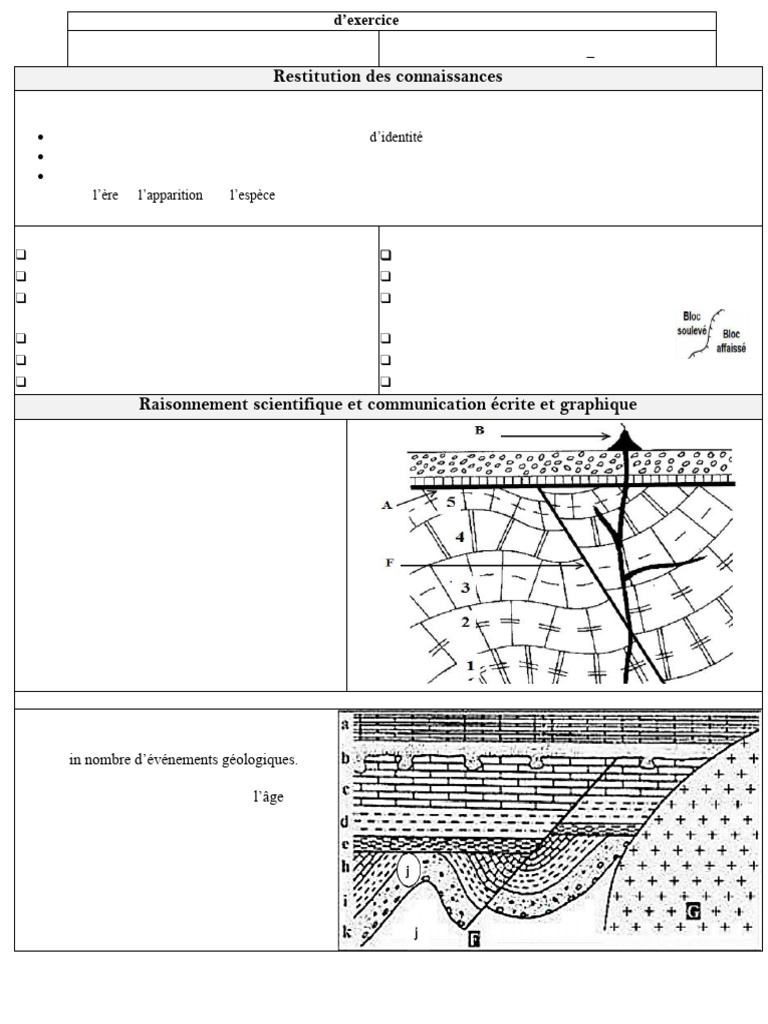 Exercices de Stratigraphie et Paléontologie | PDF | Géologie ...