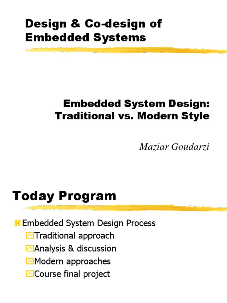 Embedded Systems Design Overview | PDF | Embedded System | Field ...
