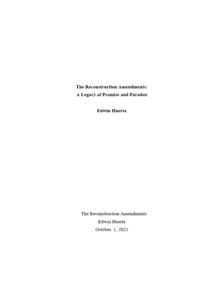 The Reconstruction Amendments | PDF | Voting Rights In The United ...