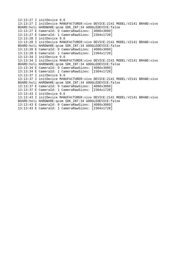 Vivo V2141 Device Initialization Logs | PDF