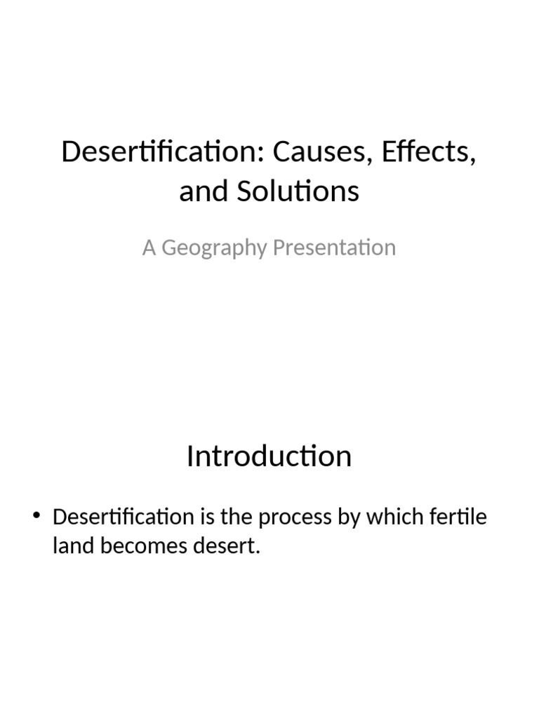 Desertification: Causes and Solutions | PDF