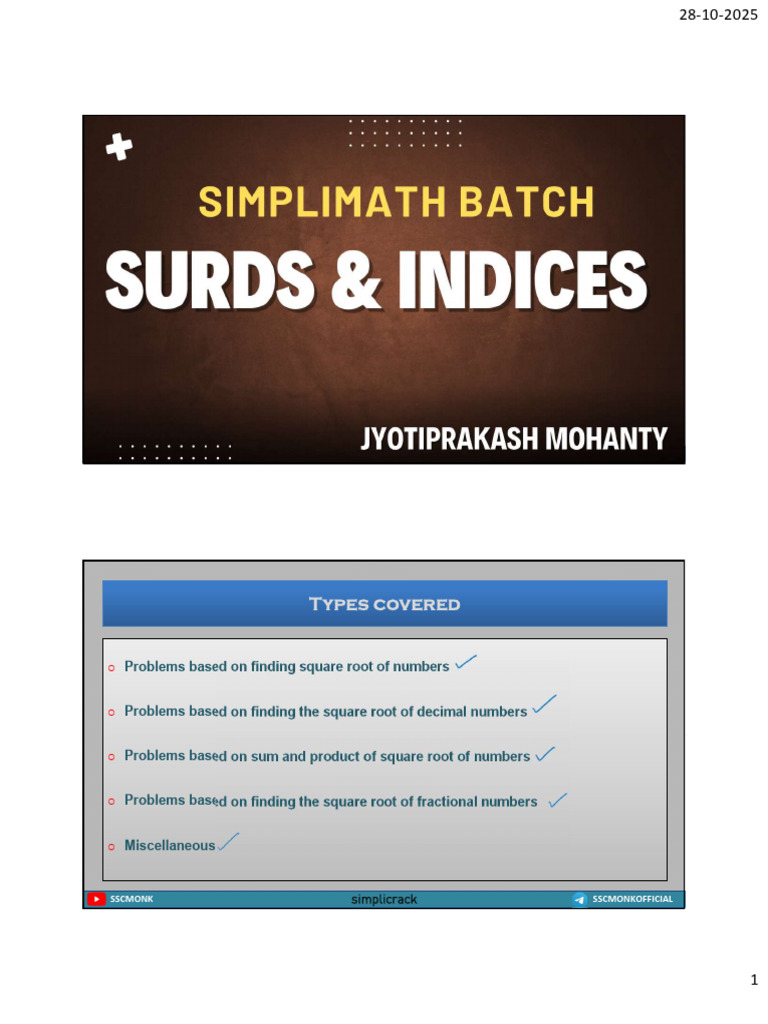 Surds & Indices | PDF | Numbers | Rational Number