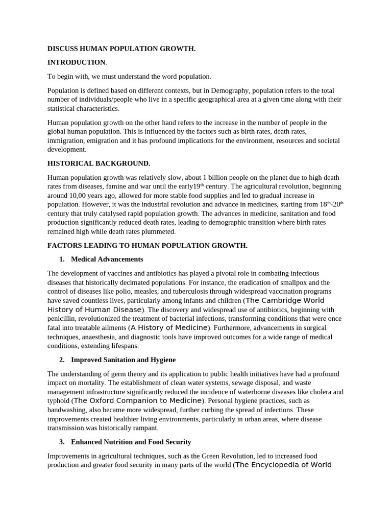 Discuss Human Population Growth | PDF | Public Health | Population Growth