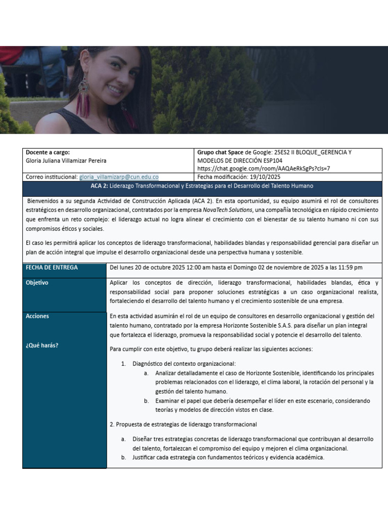 GUIA ACA 2. Liderazgo Transformacional y Estrategias para El Desarrollo Del Talento Humano | PDF ...