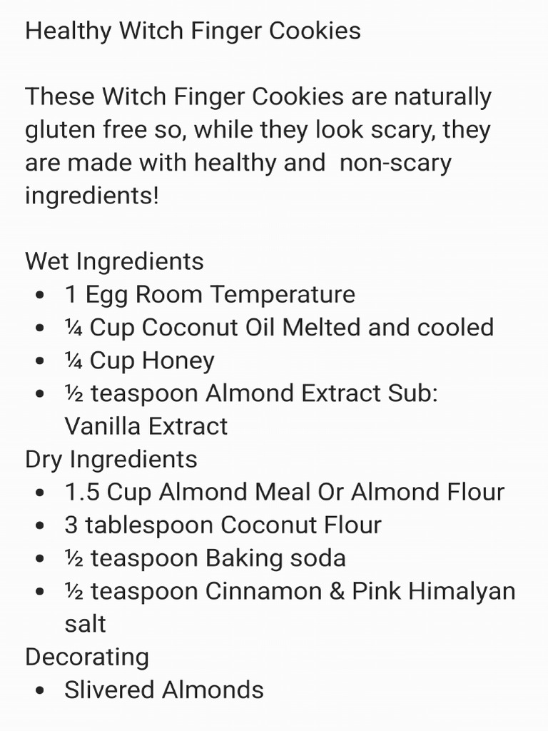Healthy Witch Finger Cookies - 251028 - 204701 | PDF