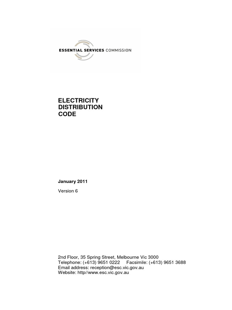 Electricity Distribution Code Version 6 | PDF | Electric Power ...