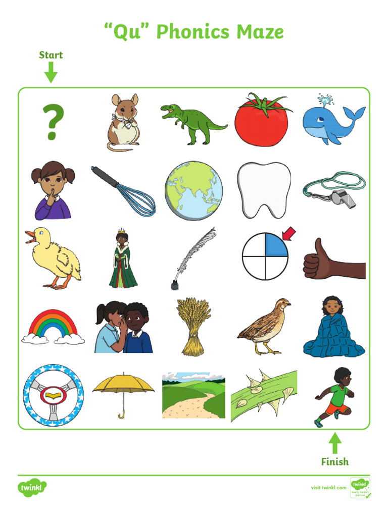 Colour Qu' Phonics Maze | PDF