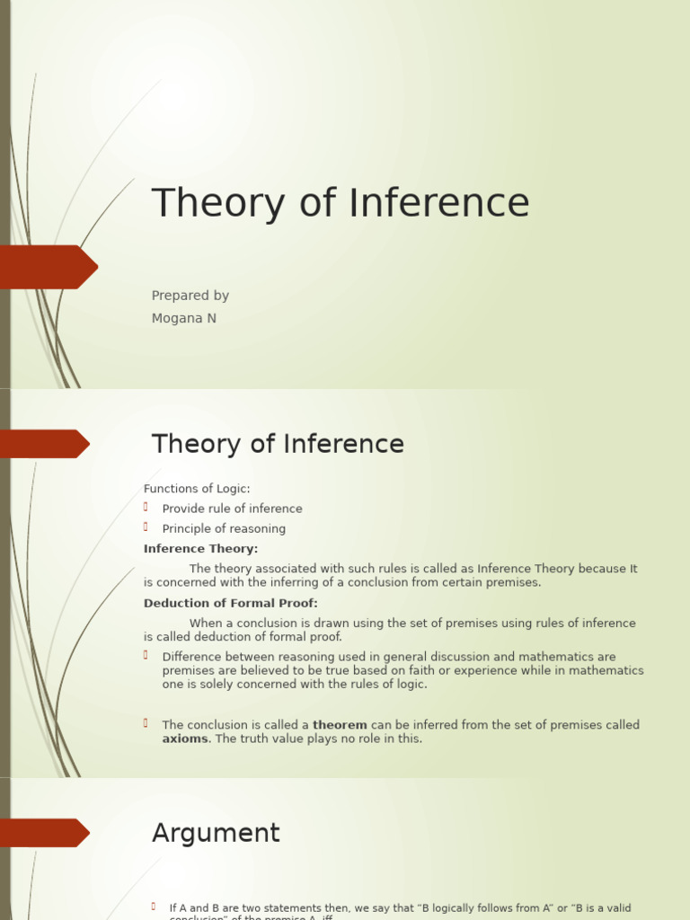Theory of Inference (Autosaved) | PDF | Argument | Logical Consequence