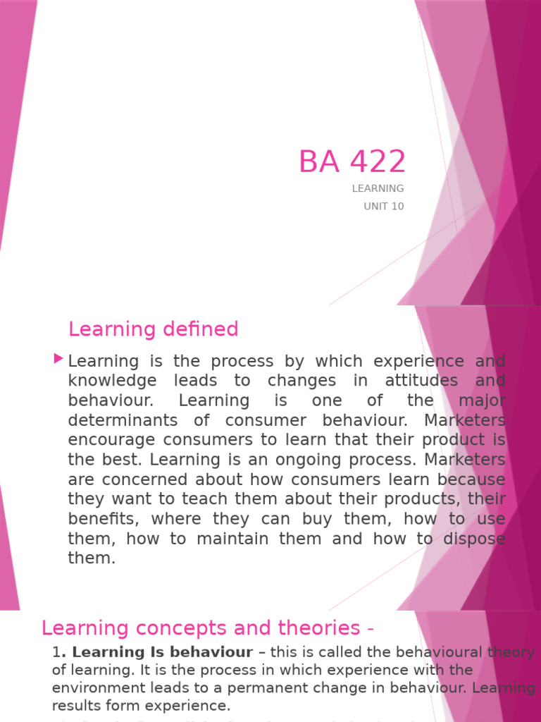 Cb Unit 10 Learning | PDF | Learning | Communication