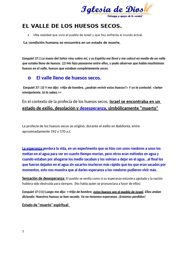 El Valle de Los Huesos Secos | PDF | Ezequiel
