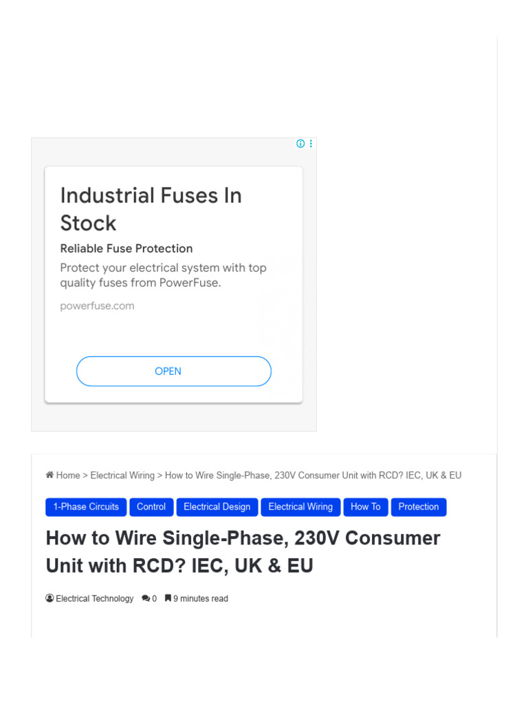 Wiring Guide for RCD Consumer Units | PDF | Mains Electricity ...