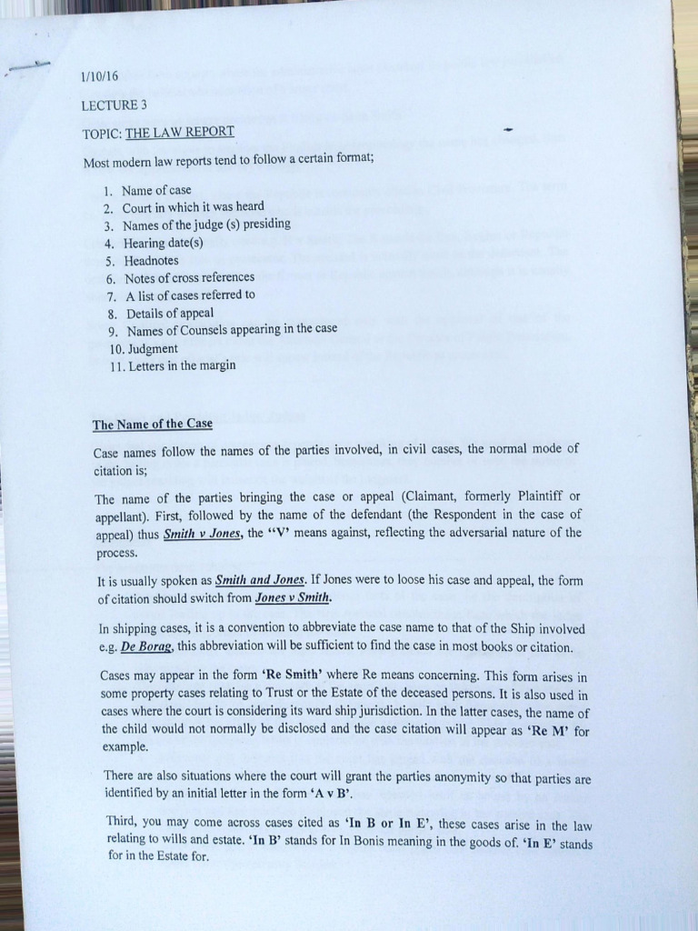 Understanding Law Report Structure | PDF | Appeal | Judgment (Law)