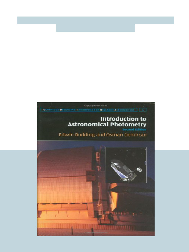 Introduction To Astronomical Photometry 2ed Edition Budding E. Online ...