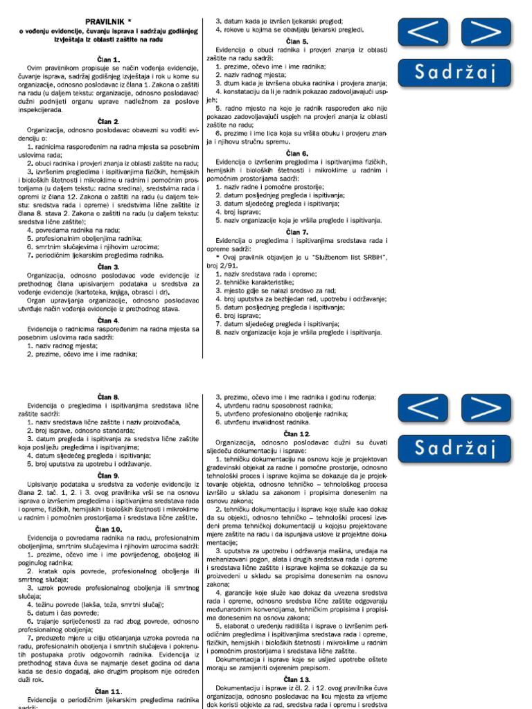 004.Pravilnik o Vođenju Evidencije, Čuvanju Isprava i Sadržaju Godišnjeg Izvještaja Iz Oblasti ...