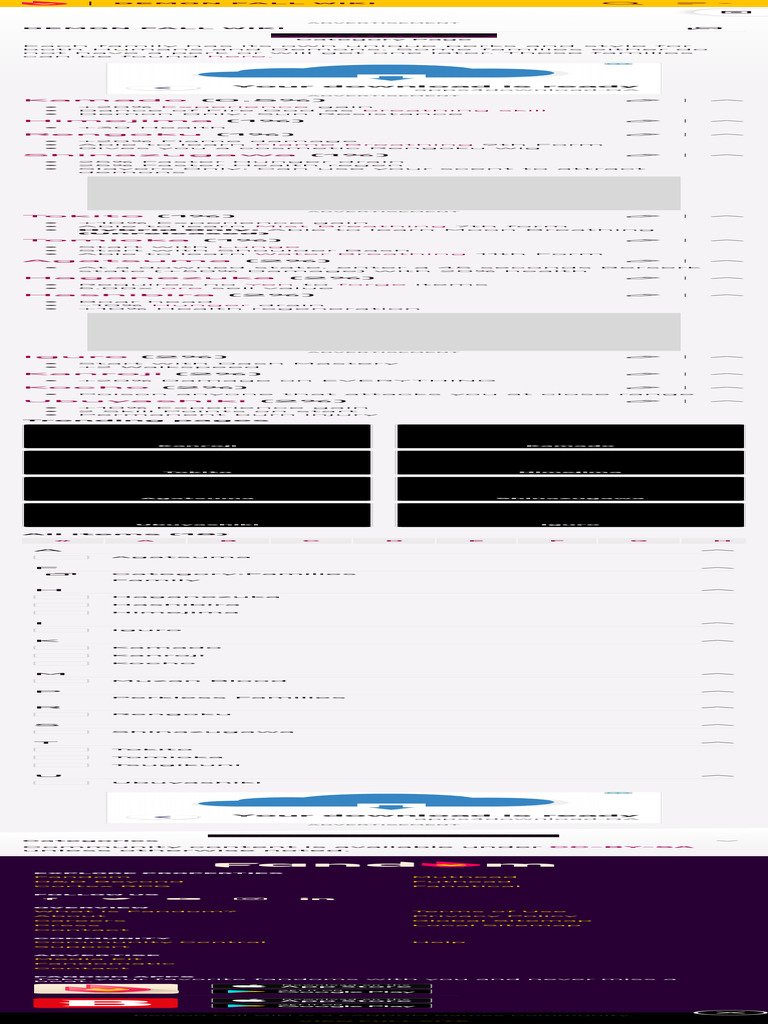 Demonfall Family Perks Overview | PDF