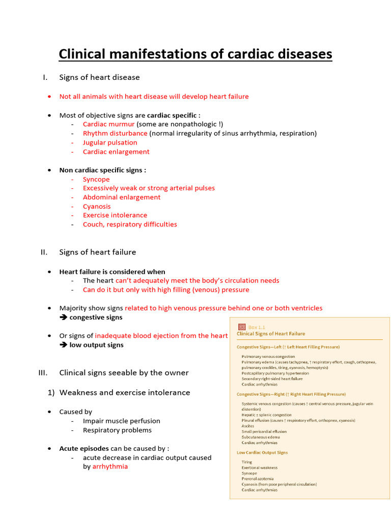 Clinical Signs of Cardiac Diseases | PDF | Heart | Heart Failure
