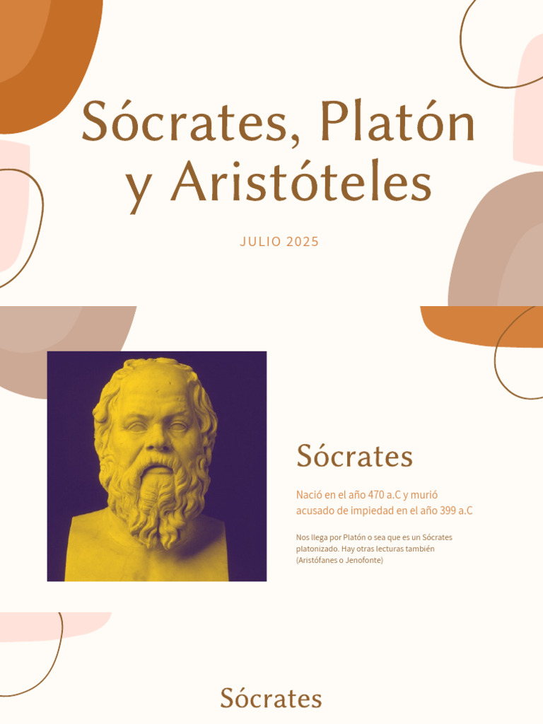 Filosofía de Sócrates, Platón y Aristóteles | PDF | Platón | Aristóteles
