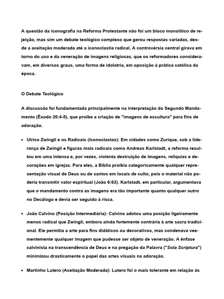 Iconografia No Periodo Da Reforma Protestante | PDF | Protestantismo ...
