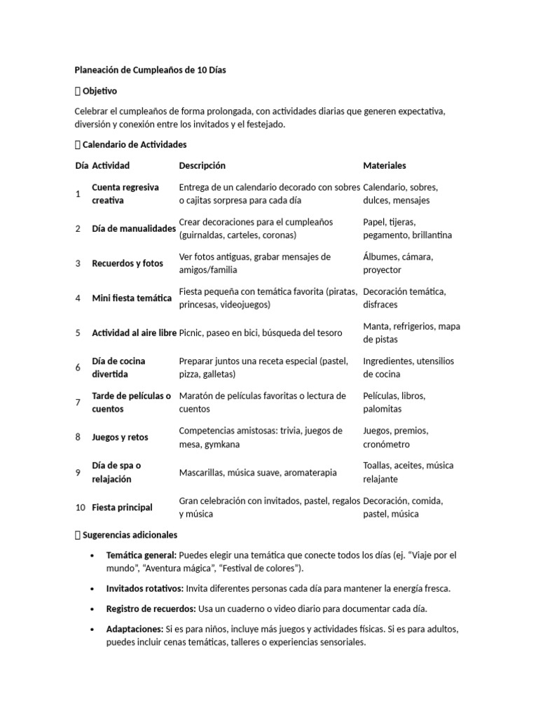 Actividades Creativas para Cumpleaños y Lectura | PDF | Cumpleaños