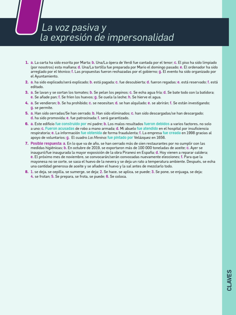 Uso de la voz pasiva e impersonalidad | PDF