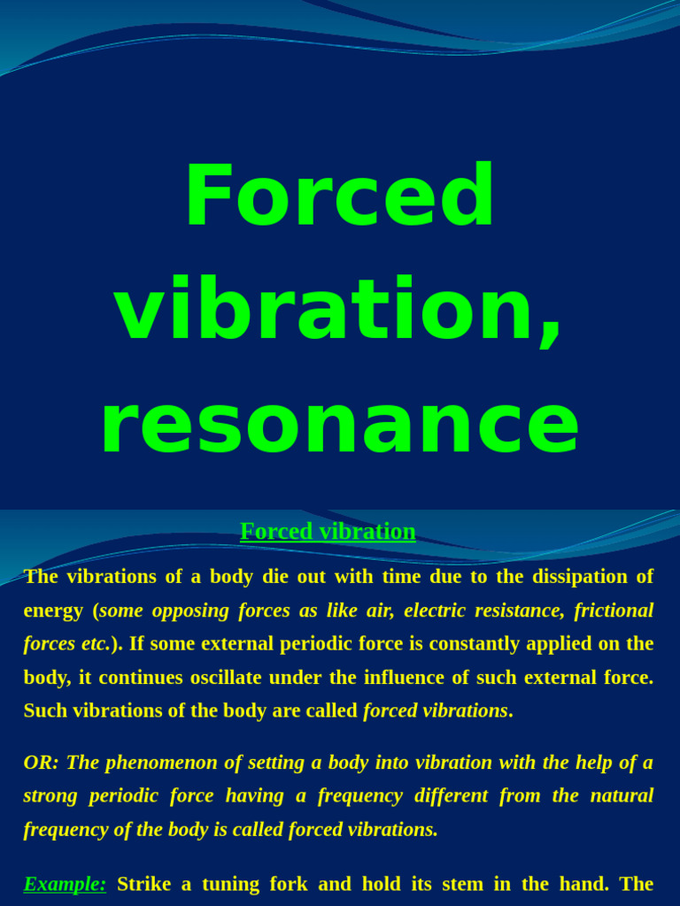 Forced Vibration, Resonance | PDF | Oscillation | Resonance