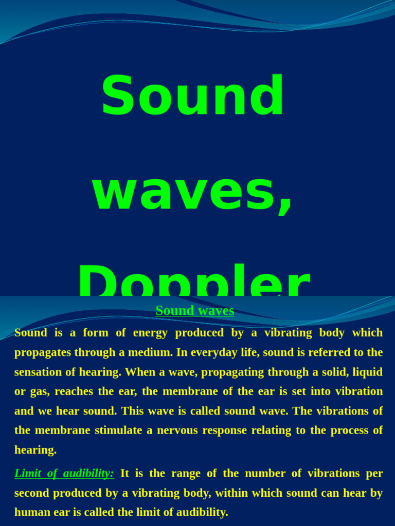 Sound Waves, Doppler Effect | PDF | Sound | Doppler Effect