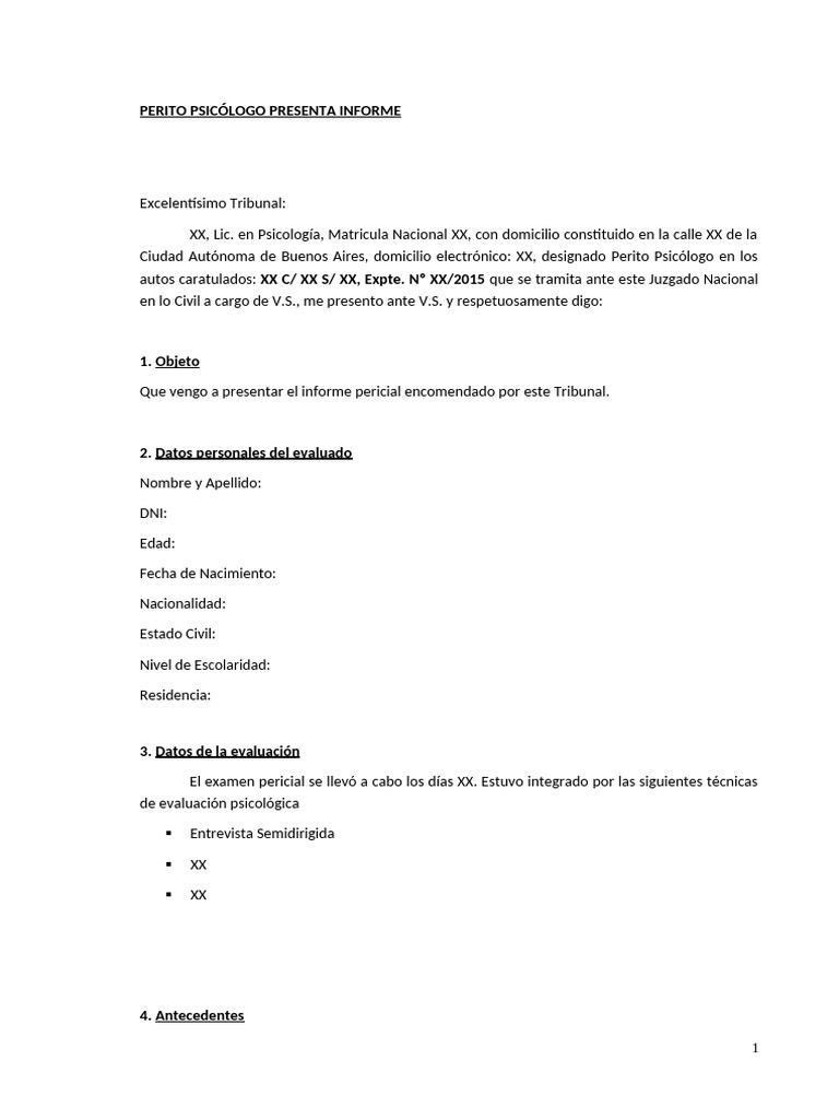 Ejemplo de Estructura Informe Pericial 2 | PDF