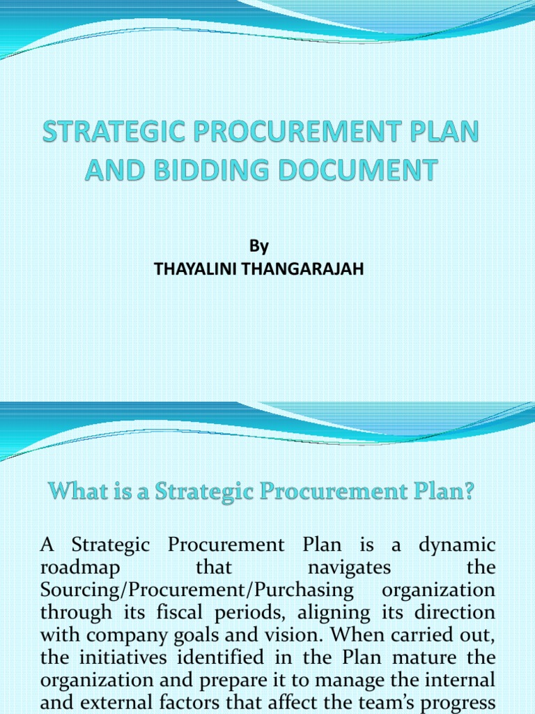 Strategic Procurement Plan Overview | PDF | Procurement | Goal