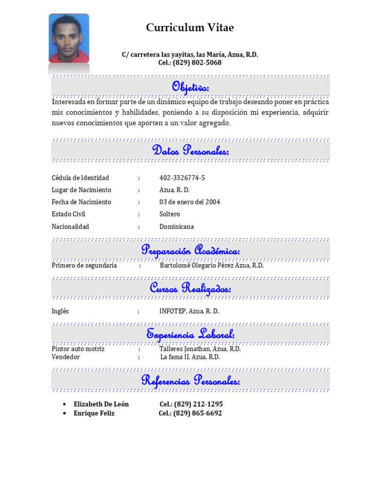 Curriculum Vitae Eury Patricio Castillo de León 2 | PDF