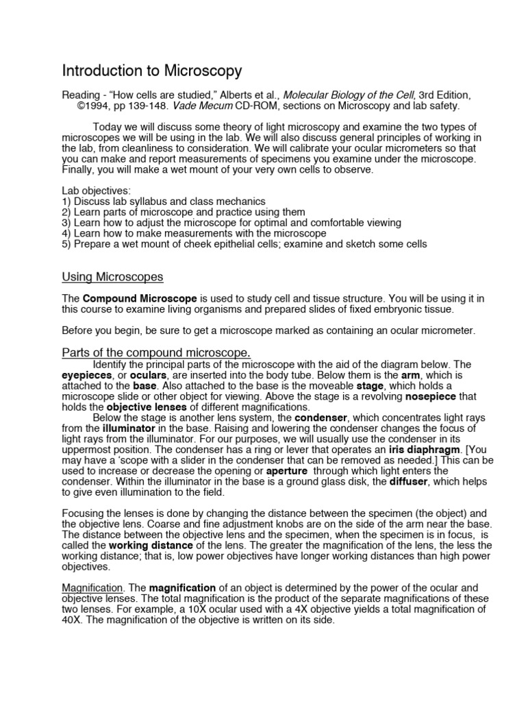 Introduction To Micros | PDF | Angular Resolution | Microscope