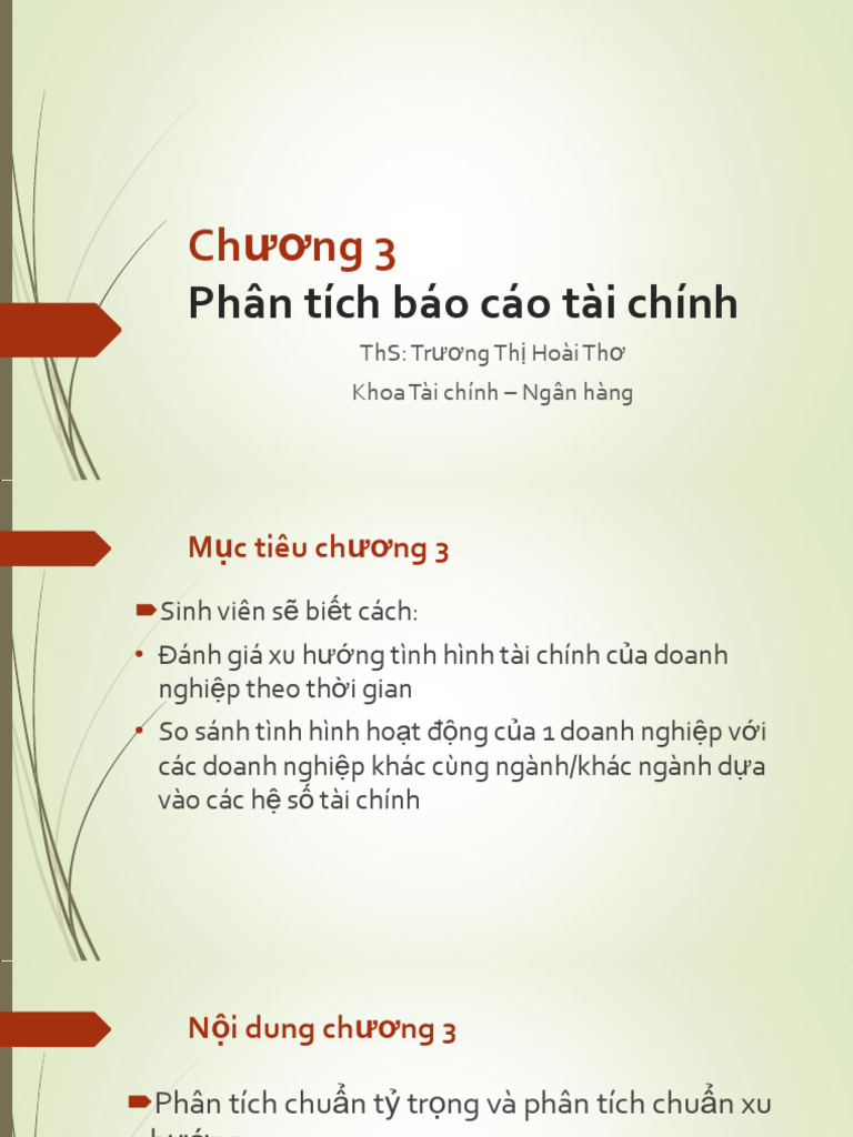 Tai Chinh Doanh Nghiep Tran Thi Thai Ha Chuong 3. Phan Tich Bctc ...