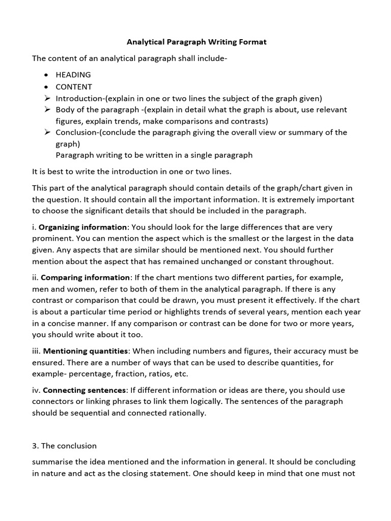 Analytical Paragraph Writing Guide | PDF