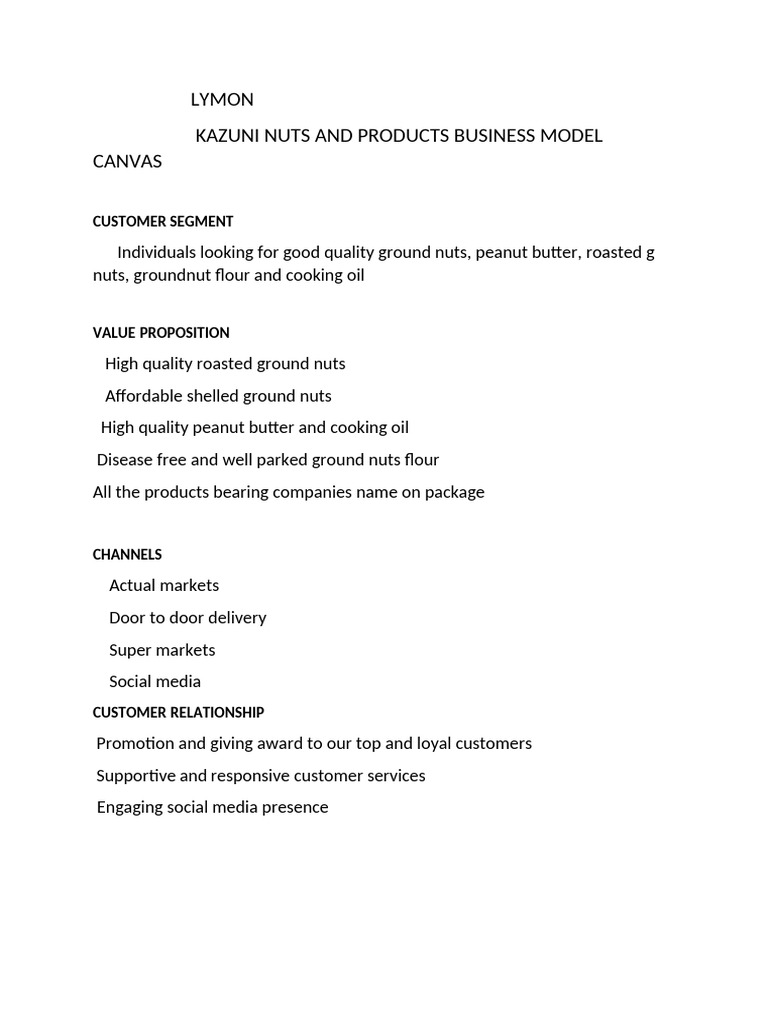 Kazuni Nuts and Products BMC | PDF