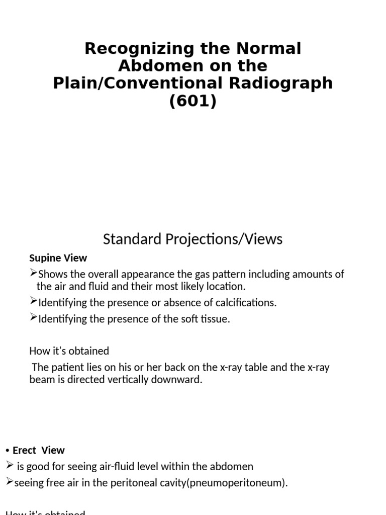 Normal Abdominal Radiograph Views | PDF