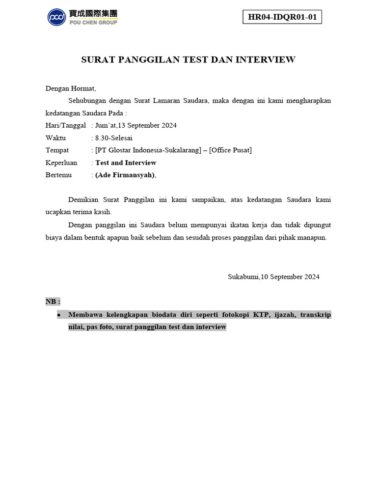 PANGGILAN Dan Interview | PDF