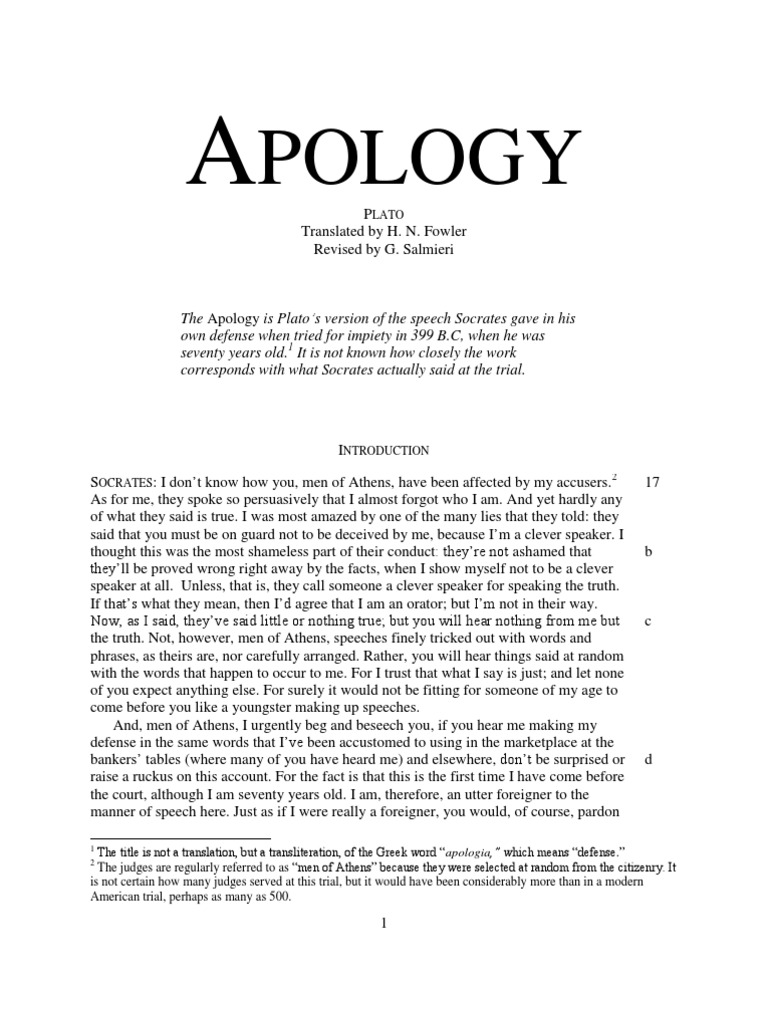 Apology - Plato | Apology (Plato) | Socrates