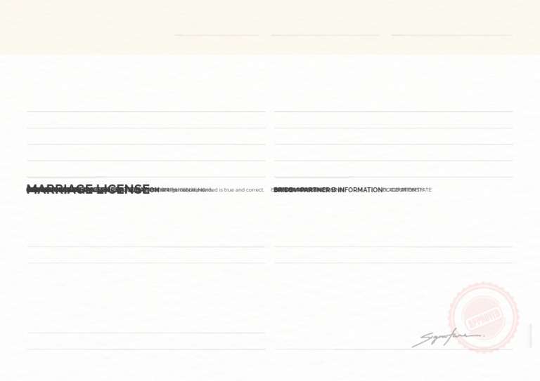 Florida Marriage License Sample Form | PDF | Marriage | Intimate ...