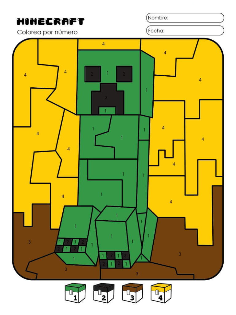 Minecraft para colorear por números | PDF
