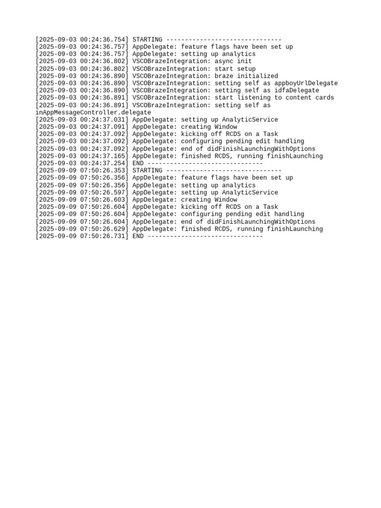 AppDelegate Initialization Logs | PDF