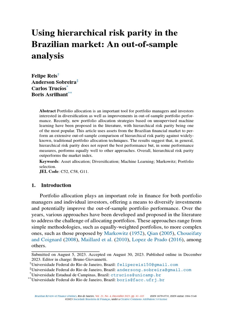 2023 Using - Hierarchical - Risk - Parity (Read) | PDF ...